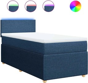 Box spring postel s matrací modrá 90x190 cm textil 3289610