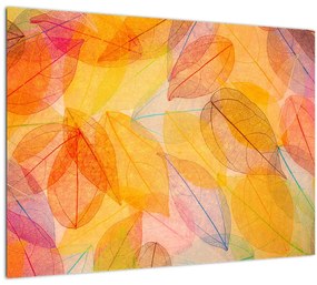 Skleněný obraz - Pozadí z podzimního listí (70x50 cm)