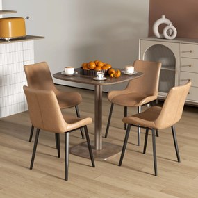 HOMCOM Jídelní stůl pro 4 osoby moderní design kuchyňský stůl s dřevěným povrchem, 70 x 70 cm, hnědý