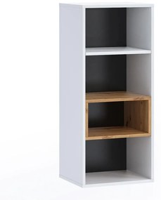 Obývací stěna OLIER b | sestava C | 4 díly | bílá/artisan