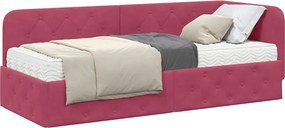 Rohový rám postele Víno Červené 80 x 200 cm samet 3394066