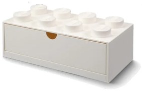 Bílý stolní box se zásuvkou LEGO® Brick, 31,6 x 11,3 cm
