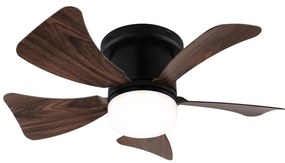 ZEVENTI - LED Stmívatelný stropní ventilátor MUNDAKA LED/10W/230V hnědá + DO 03609BROWN- OEM