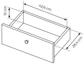 Komoda Scandia 2D3S (dub scandi + jedlička scandi). 1071386