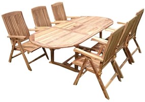 Zahradní dřevěný set 1+6 pro 6 osob Faisal II. Typ stolu: hranatý
