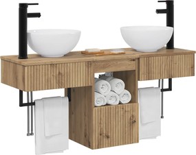 Sada koupelnového nábytku 3 ks Dub artisan Kompozitní dřevo 3405586