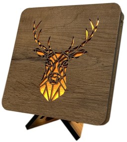 Li-Go "Hlava jelena" lampa 19x19cm provedení povrchu: dub světlý