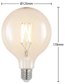 LED filament E27 8W 2700K G125 Globe čirá sada 2ks