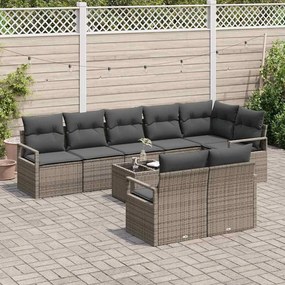 Set pohovek 9 ks Šedá polyratan 3346439