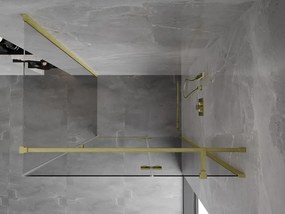 Mexen Mist HT, sprchový kout s výklopnými dveřmi pravý 70 x 90 cm, čiré sklo, zlatá matná, 8A5T-070-090-55-00-P