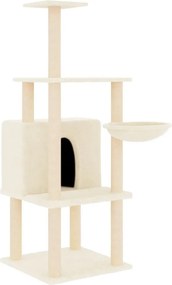 Škrabadlo pro kočky se sisalovými sloupky krémové 132 cm 171726