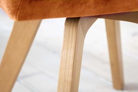 Designová otočná židle Gaura tmavě - hořčicový samet