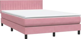Box spring postel s matrací růžová 160x210 cm samet 3316412