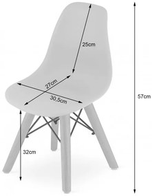 Set tří jídelních židlí ZUBI růžové (hnědé nohy) 3ks