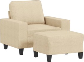 Křeslo s podnožkou krémové 60 cm textil 3201145
