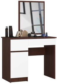 Ak furniture Kosmetický stolek se zrcadlem P-2/SL wenge / bílý levý