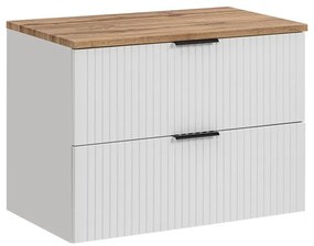 Závěsná skříňka Casad s deskou 80 cm bílá/dub wotan