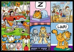 TREFL Puzzle Garfield nemá rád pondělí / 4x250 dílků / 33,9 x 23,9 cm