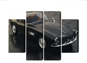Vícedílný obraz Vintage Černé Sportovní Auto Nedostatek Nedostatek Přírodní plátno 160x120