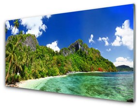 akrylový obraz Pláž Hory Krajina 125x50 cm