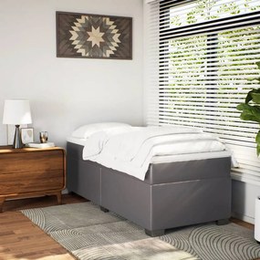 Box spring postel s matrací šedá 100x200 cm umělá kůže 3285199