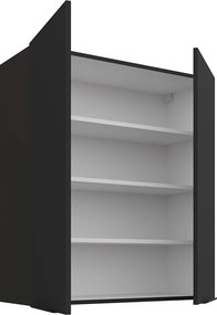 ARIA cc | horní skříňka 80 G-90 2F policová | 80 cm | VYSOKÁ | ANTI FINGERPRINT povrch | černá