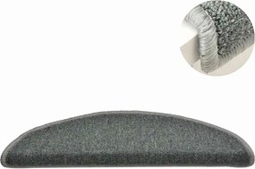 Schodové rohože 15 ks 56 x 17 x 3 cm tmavě zelené půlkulaté 322360