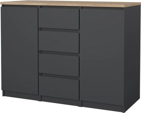 Tmavě šedá komoda 121x91x50 cm Naia – Tvilum