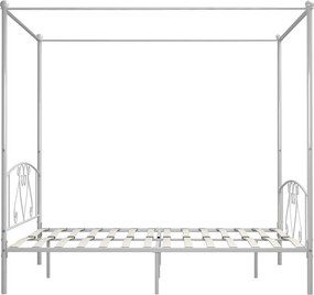Rám postele s nebesy bílý kovový 200 x 200 cm 284432
