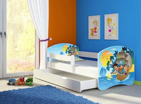 Dětská postel - Piráti 2 180x80 cm + šuplík bílá