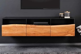 Designová závěsná skříňka pod TV Organic Artwork Akácie 140cm