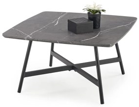 Konferenční stolek FERRARA, 75x41x75, šedý mramor/černá