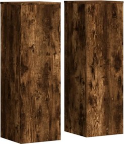 Stojany na rostliny 2 ks kouřový dub 33 x 33 x 100 cm kompozit 3307886
