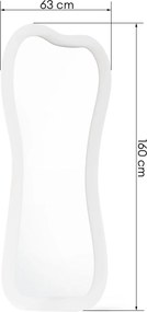 Stojací zrcadlo s LED osvětlením Cella 63x160 cm bílé