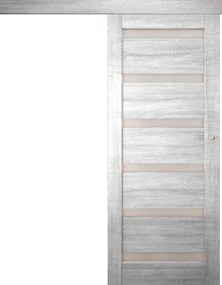posuvné interiérové dveře na stěnu vasco doors EVORA model 5 Průchozí rozměr: 70 x 197 cm, Orientace dveří: Levé dveře, Dekor: Dub Aljaška