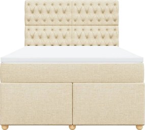 Box spring postel s matrací krémová 160x200 cm textil 3293643