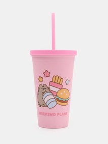 Sinsay - Hrnek s víčkem a brčkem Pusheen the Cat - vícebarevná