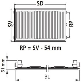 Kermi Therm X2 Profil-kompakt deskový radiátor 10 400 / 1200 FK0100412
