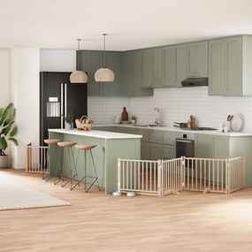 Zábrana pro psy s dvířky skládací 12 panelů 960 cm topol 3155724
