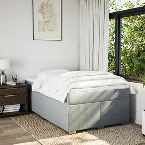Box spring postel s matrací světle šedá 120 x 200 cm textil 3285123