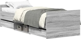 Rám postele s hlavovým a nožním čelem šedý sonoma 75 x 190 cm 3203822