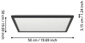 Eglo 901468 - LED RGBW St. koupel. svítidlo ROVITO-Z 17W/230V 50x50cm IP44 černá
