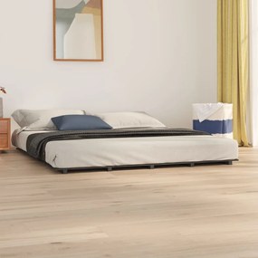 Rám postele šedý 180 x 200 cm masivní borové dřevo - Default Title