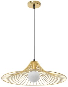 Toolight - Stropní lampa závěsná plochá kulatá 1xE27 APP499-1CP, zlatá, OSW-00612