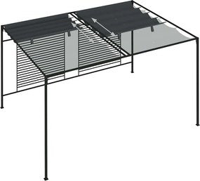 Altán se zatahovací střechou 4x3x2,3 m antracitový 180 g/m² 313625