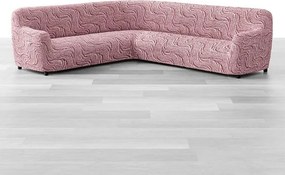 Bielastické potahy BRILLANTE bordó rohová sedačka (š. 350 - 530 cm)