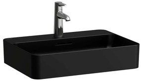 Laufen VAL - Umyvadlo, 55x40 cm, s přepadem, otvor pro baterii, matná černá H8122847161041