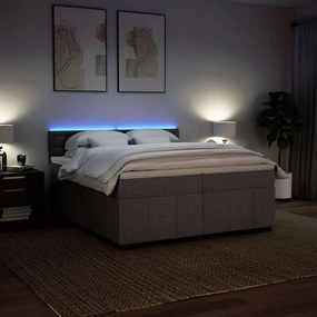 Box spring postel s matrací taupe 200x200 cm textil 3289493