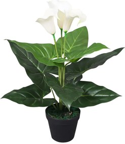 Umělá rostlina kala s květináčem 45 cm bílá 244443