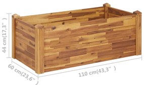 vidaXL Zahradní vyvýšený záhon 110 x 60 x 44 cm masivní akáciové dřevo